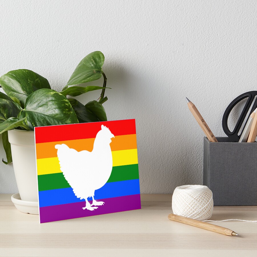 "Chicken - Pride Flag Silhouette" Art Board Print for Sale by Puddmuppy ...