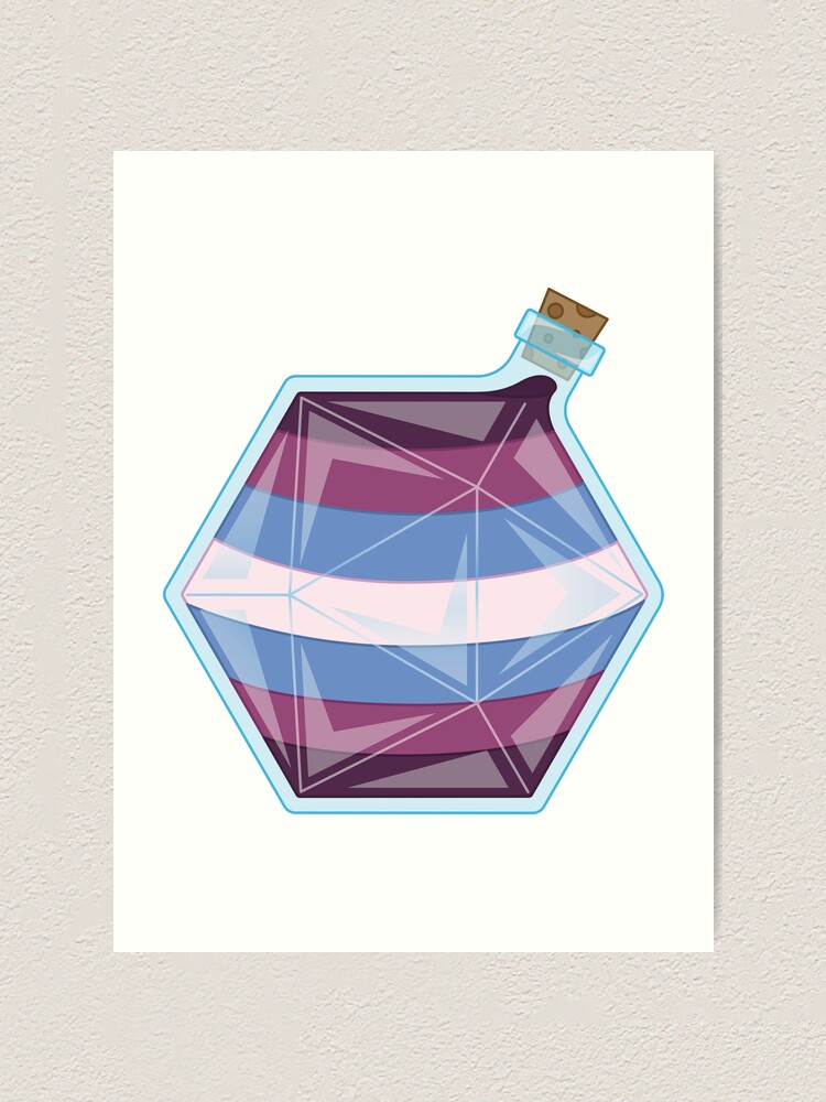 "D20 Gender Nonconforming Pride Flag Potion Bottle" Art Print for Sale ...