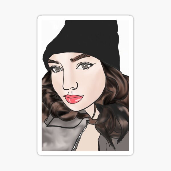 "Girl with beanie" Sticker for Sale by mjkmiming | Redbubble