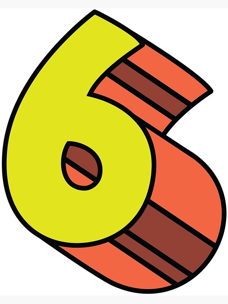 Póster «Número seis de dibujos animados en 3D» de Planet-Pop | Redbubble