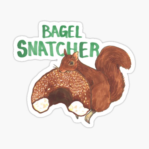 "Bagel Snatcher" Sticker by JuniperMew | Redbubble