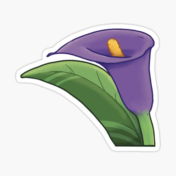 "Purple flower calla lily " Sticker by Calladoodles | Redbubble