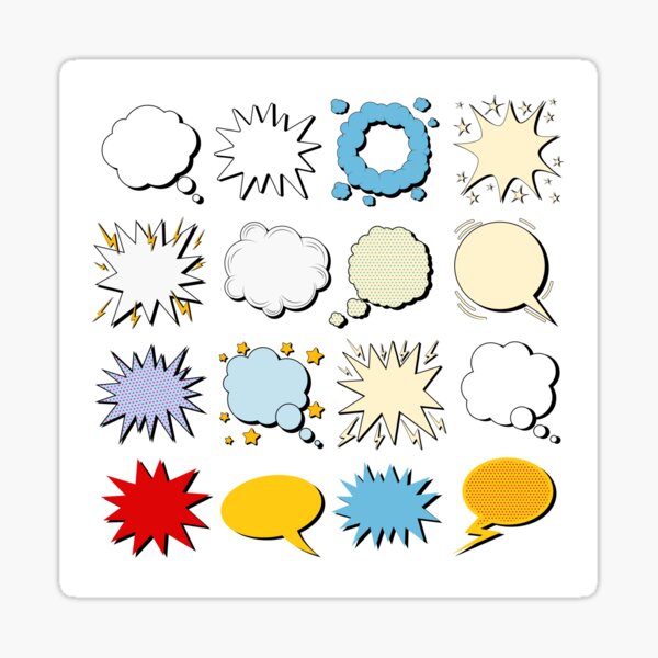 "Big Set of Comics Bubbles in Pop Art Style" Sticker by ivector | Redbubble