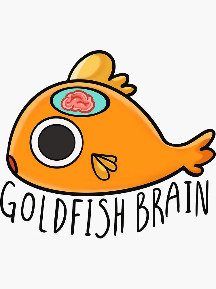 "Goldfish Brain" Sticker for Sale by Meiyll | Redbubble