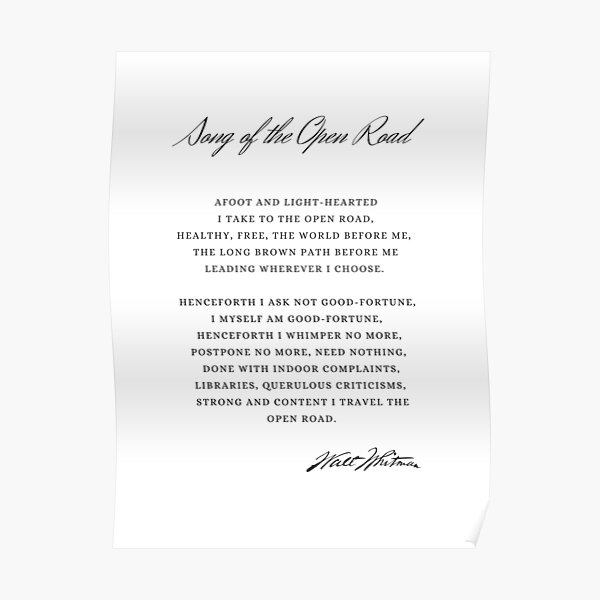 "Song of the open road" Poster for Sale by theretromaniak | Redbubble