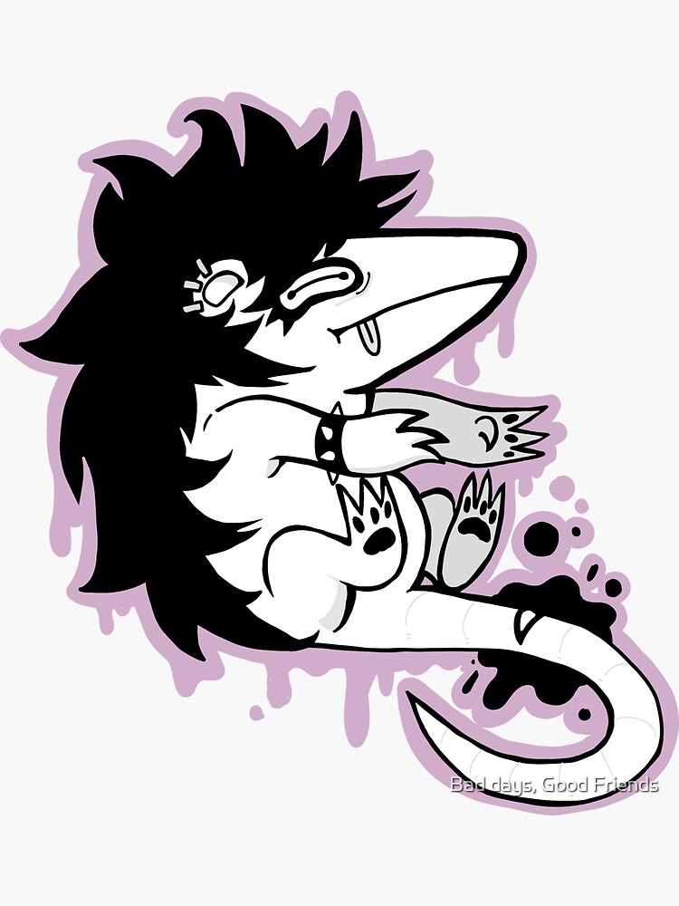 "Cute Emo Punk Opossum" Sticker for Sale by BadDays | Redbubble
