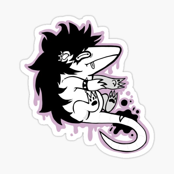 "Cute Emo Punk Opossum" Sticker for Sale by BadDays | Redbubble