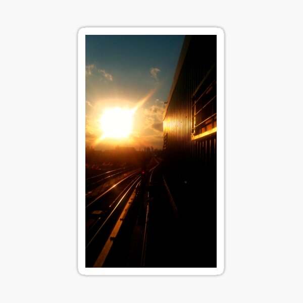 "Sunshine on the Rails" Sticker for Sale by dropsock | Redbubble