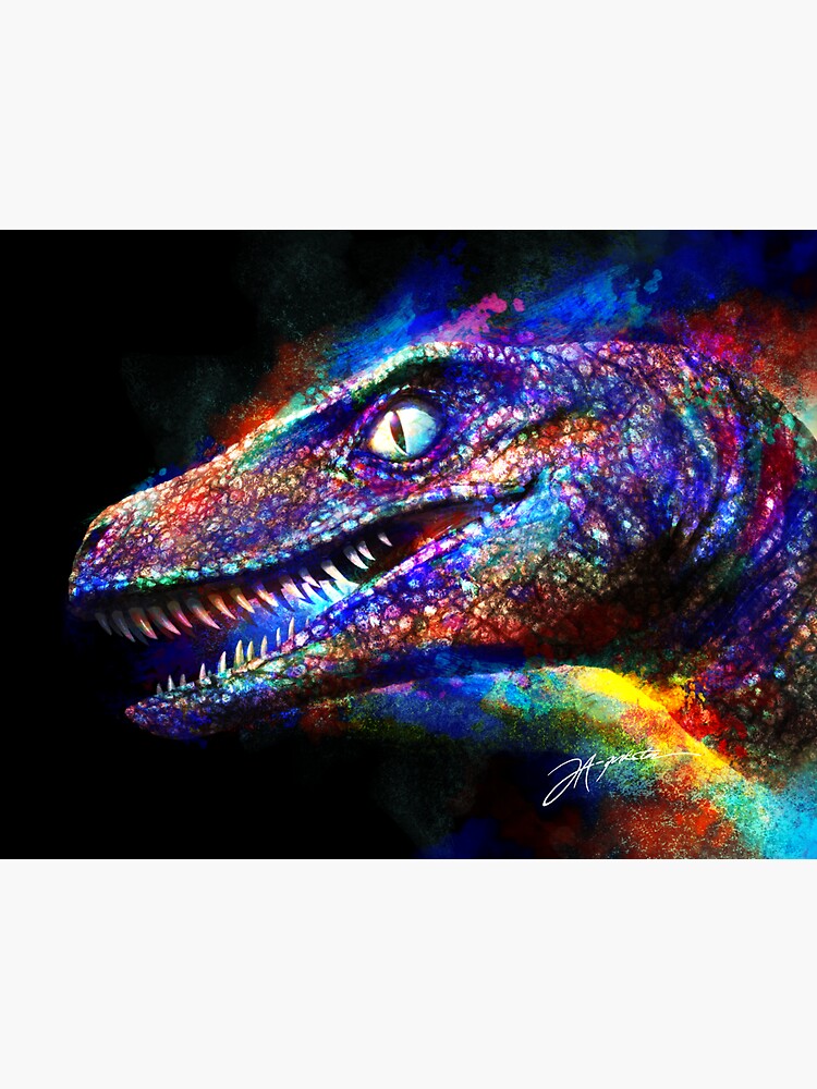 "Color splash - Velociraptor" Sticker for Sale by JA-punkster | Redbubble