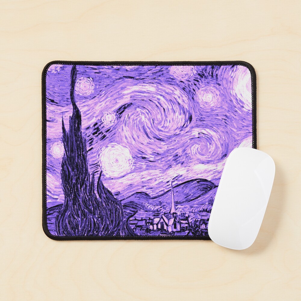 "The Starry Night by Vincent Van Gogh (Pink/ Purple Version) " Poster ...