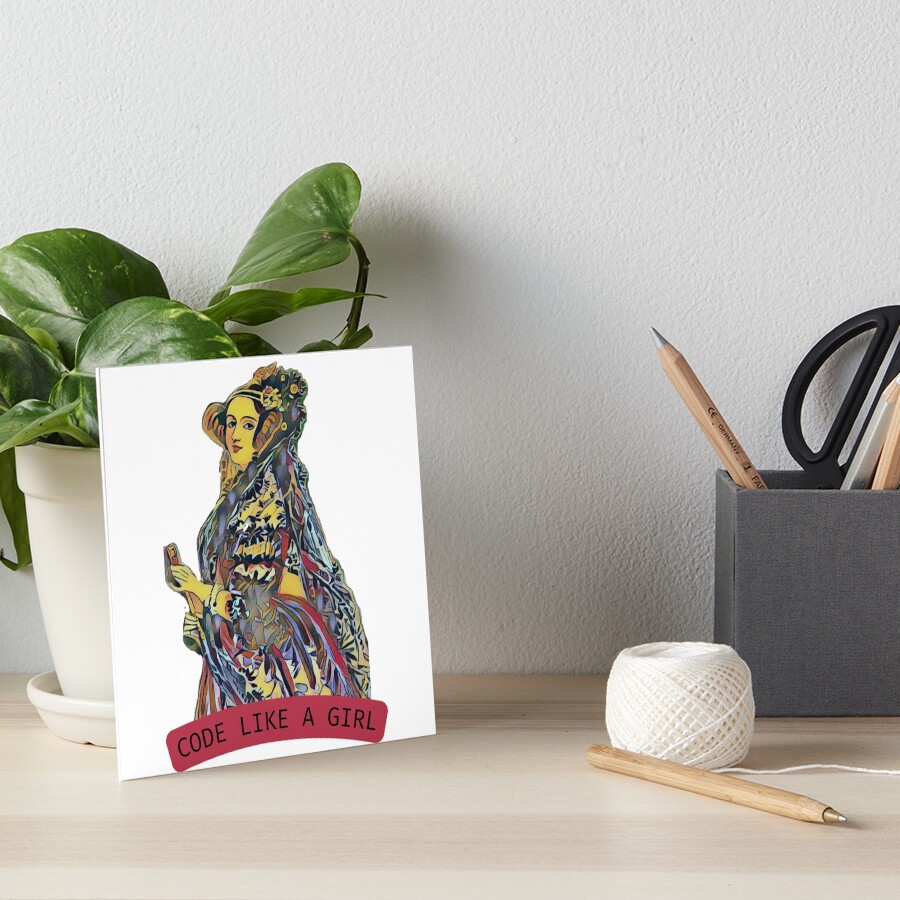 "Ada Lovelace - Code like a girl" Art Board Print by brieCintra | Redbubble