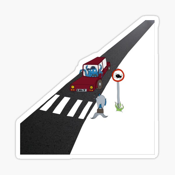 "Fish Crossing" Sticker by Plaatjes | Redbubble