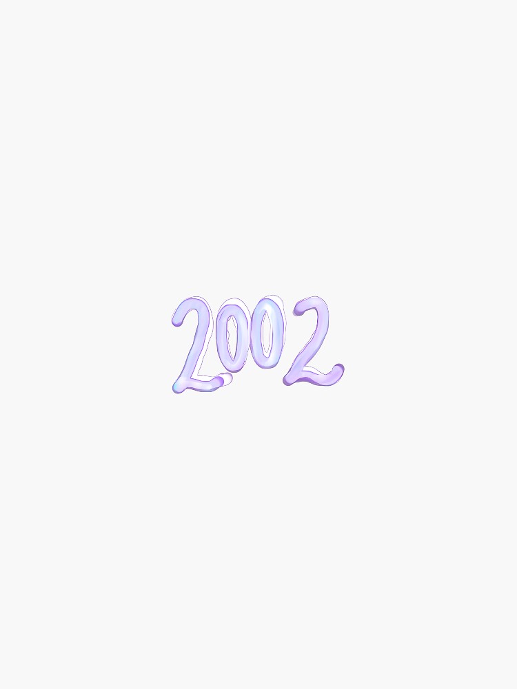 "2002 puffy numbers" Sticker for Sale by MayaHanna | Redbubble