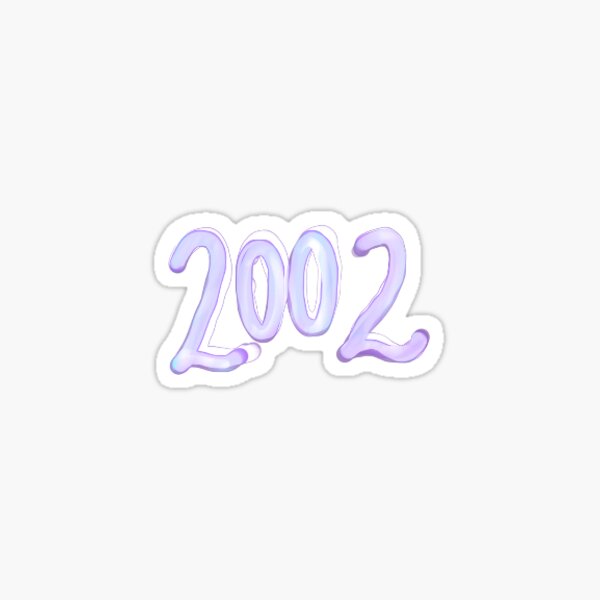 "2002 puffy numbers" Sticker for Sale by MayaHanna | Redbubble