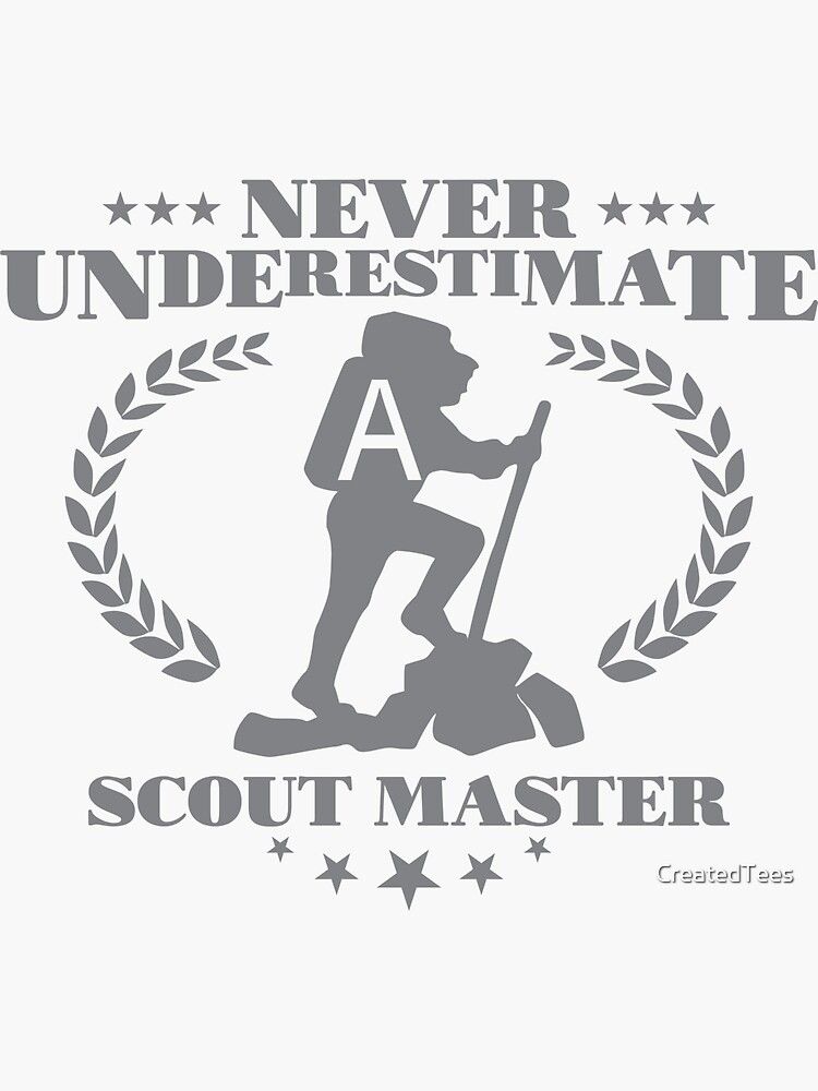 "Never underestimate a scout master funny design" Sticker for Sale by ...