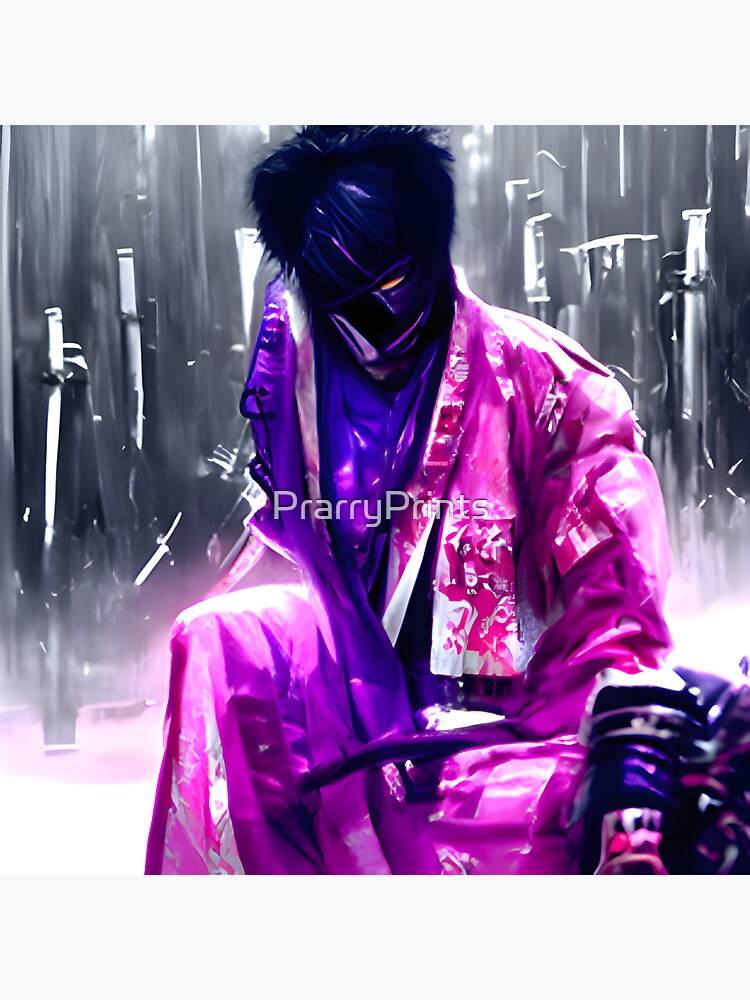 "dark purple cyberpunk samurai" Sticker for Sale by PrarryPrints ...