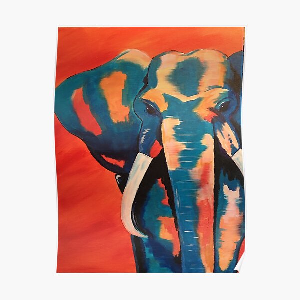 "Ellie the Blue Elephant" Poster by AllForLili | Redbubble