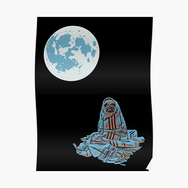 "Pug Burrito and Moon" Poster for Sale by MoodyRestless | Redbubble