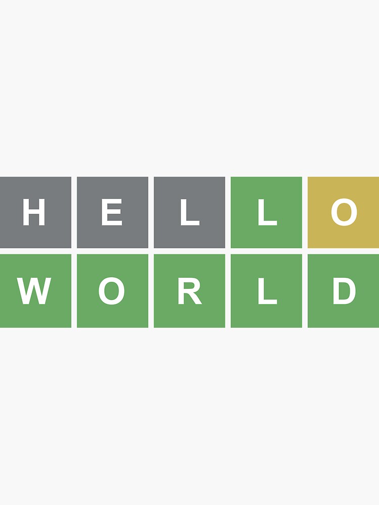 "Wordle - Hello World" Sticker for Sale by vivianby | Redbubble
