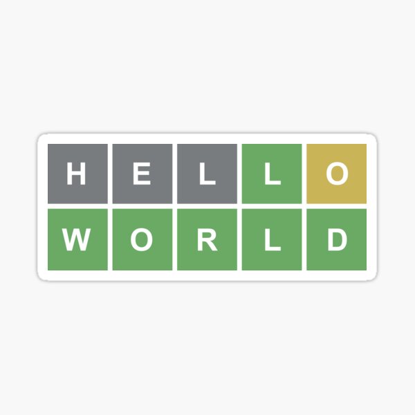 "Wordle - Hello World" Sticker for Sale by vivianby | Redbubble