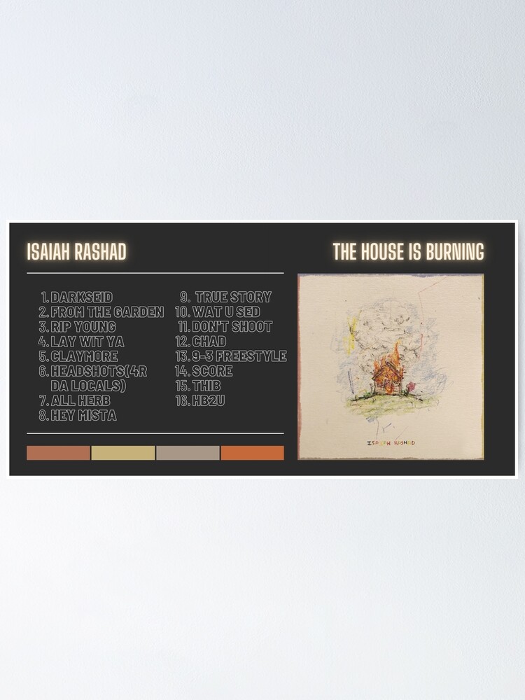 "Rap Album Cover Poster: Isaiah Rashad, The House is Burning" Poster by ...