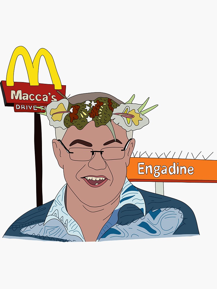 "Scomo at Engadine Maccas '97" Sticker for Sale by Dulynotedco | Redbubble