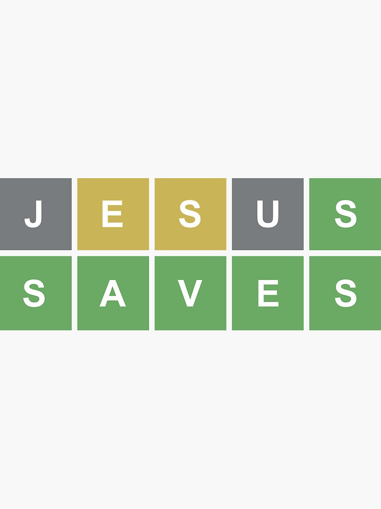 "Wordle - Jesus Saves" Sticker by vivianby | Redbubble