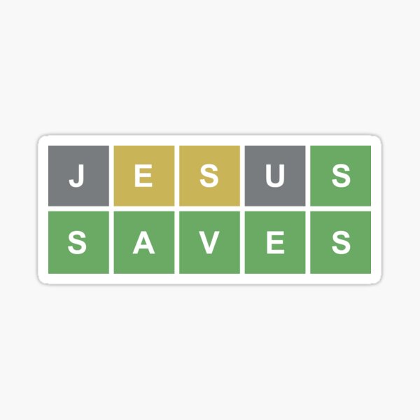 "Wordle - Jesus Saves" Sticker by vivianby | Redbubble