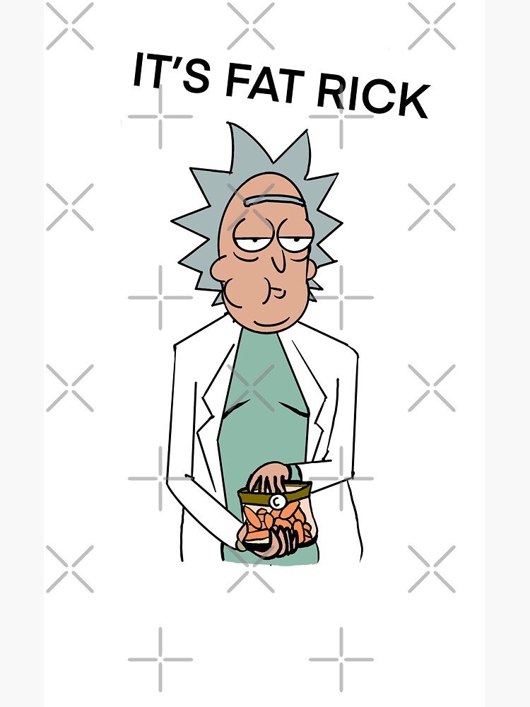"Fat rick" Sticker for Sale by realdrawviews | Redbubble