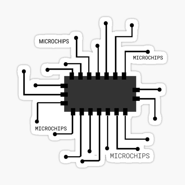 "MICROCHIPS" Sticker for Sale by Lineses | Redbubble