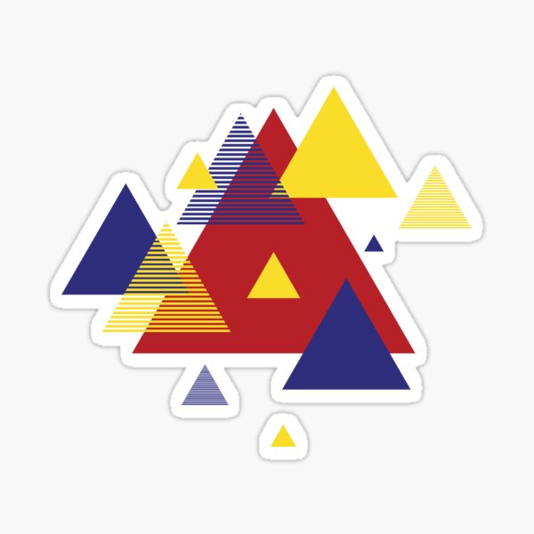 "Geometric Triangle Pattern Red Blue Yellow" Sticker by Matriarch04 ...