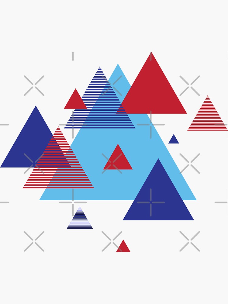 "Geometric Triangle Pattern Aqua Blue Red" Sticker by Matriarch04 ...