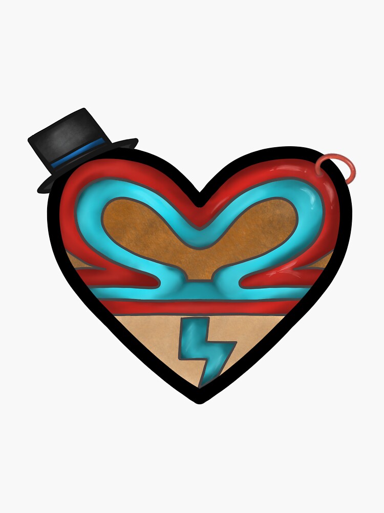 "Glamrock Freddy Heart - Version 2" Sticker by justagremlin | Redbubble