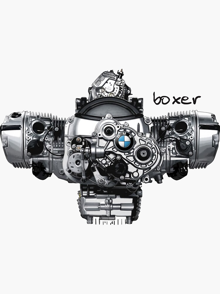 "Boxer Engine Logo (Black Text)" Sticker by mantrithesan | Redbubble