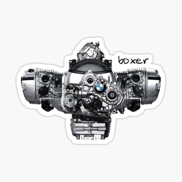 "Boxer Engine Logo (Black Text)" Sticker by mantrithesan | Redbubble