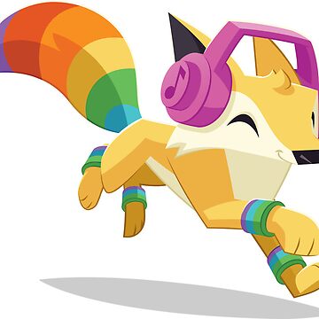 "Cartoon Rainbow Fox" Sticker for Sale by MixNStick | Redbubble