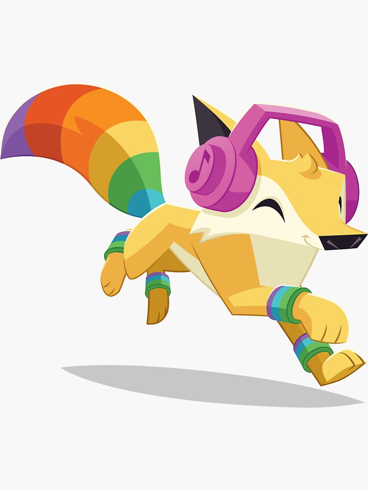 "Cartoon Rainbow Fox" Sticker by MixNStick | Redbubble