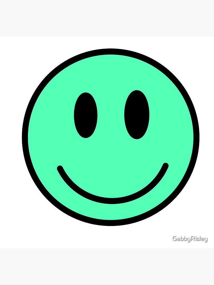 "Teal Smiley Face" Photographic Print for Sale by GabbyRisley | Redbubble