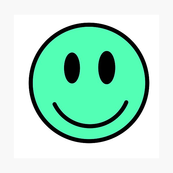 "Teal Smiley Face" Photographic Print for Sale by GabbyRisley | Redbubble