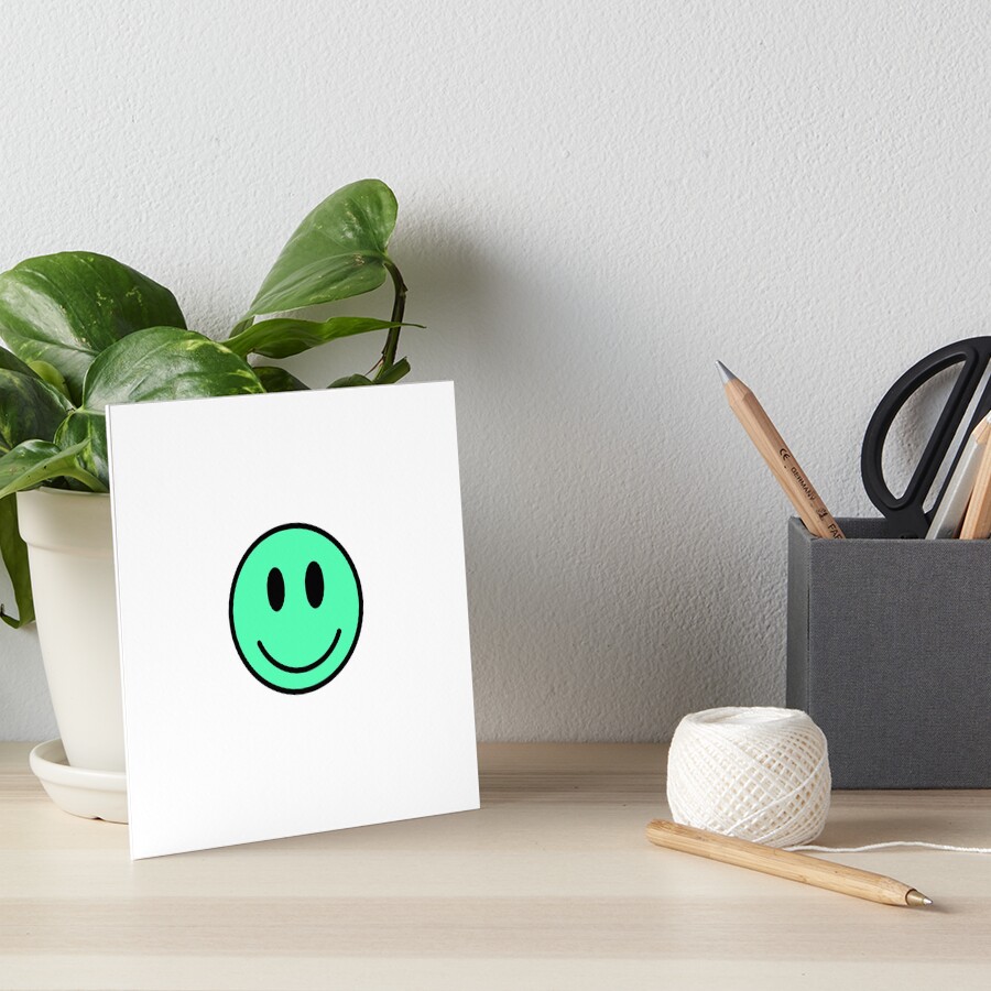 "Teal Smiley Face" Art Board Print by GabbyRisley | Redbubble