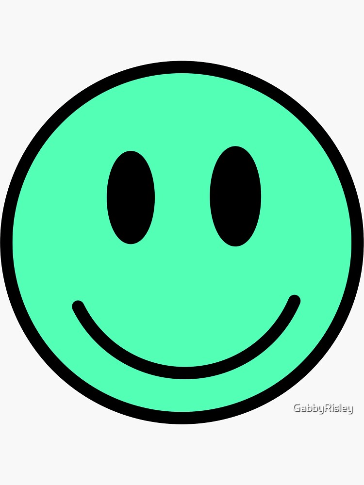 "Teal Smiley Face" Sticker by GabbyRisley | Redbubble