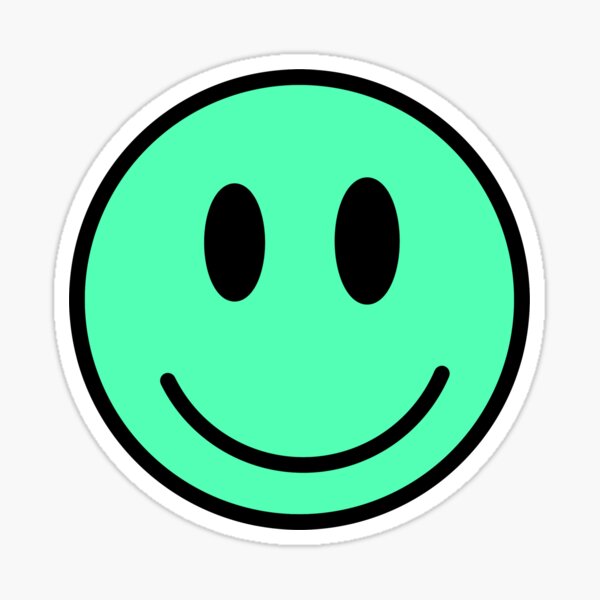 "Teal Smiley Face" Sticker by GabbyRisley | Redbubble