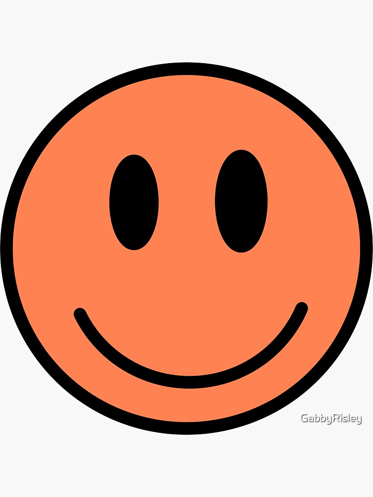 "Orange Smiley Face" Sticker for Sale by GabbyRisley | Redbubble