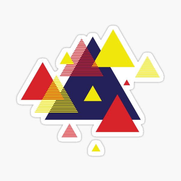 "Geometric Triangle Pattern Blue Red Yellow" Sticker by Matriarch04 ...