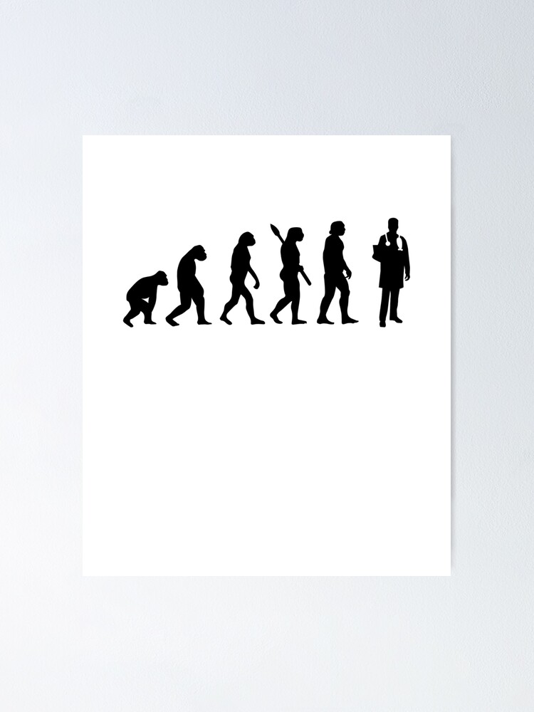 "Human evolution of doctor" Poster by dreamhustle | Redbubble