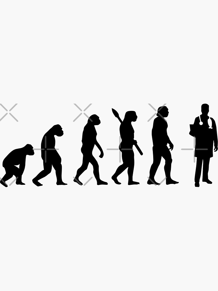"Human evolution of doctor" Sticker by dreamhustle | Redbubble