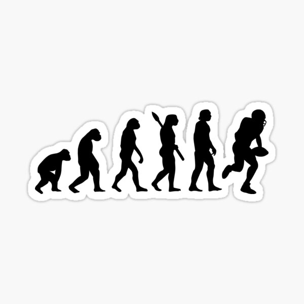 "Human evolution of rugby player" Sticker for Sale by dreamhustle ...