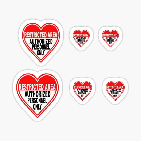 Pegatina «Pegatinas de amor, área restringida, personal autorizado ...