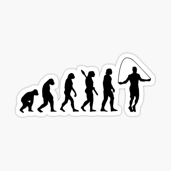 "Human evolution of skipping" Sticker for Sale by dreamhustle | Redbubble
