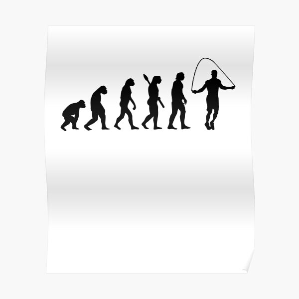 "Human evolution of skipping" Poster for Sale by dreamhustle | Redbubble